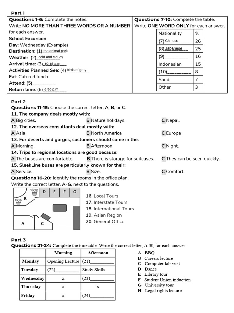 Mock Test Listening Jan 1 | PDF