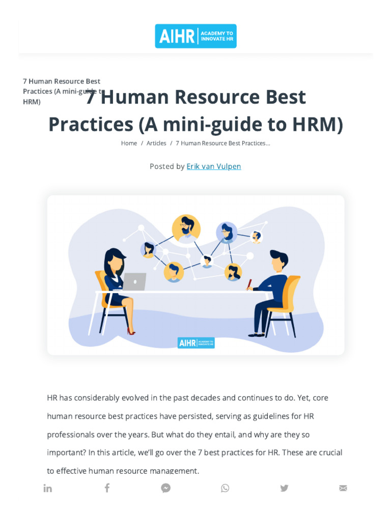 7 Human Resource Best Practices - A Mini-Guide To HRM | PDF | Human Resource Management | Employment