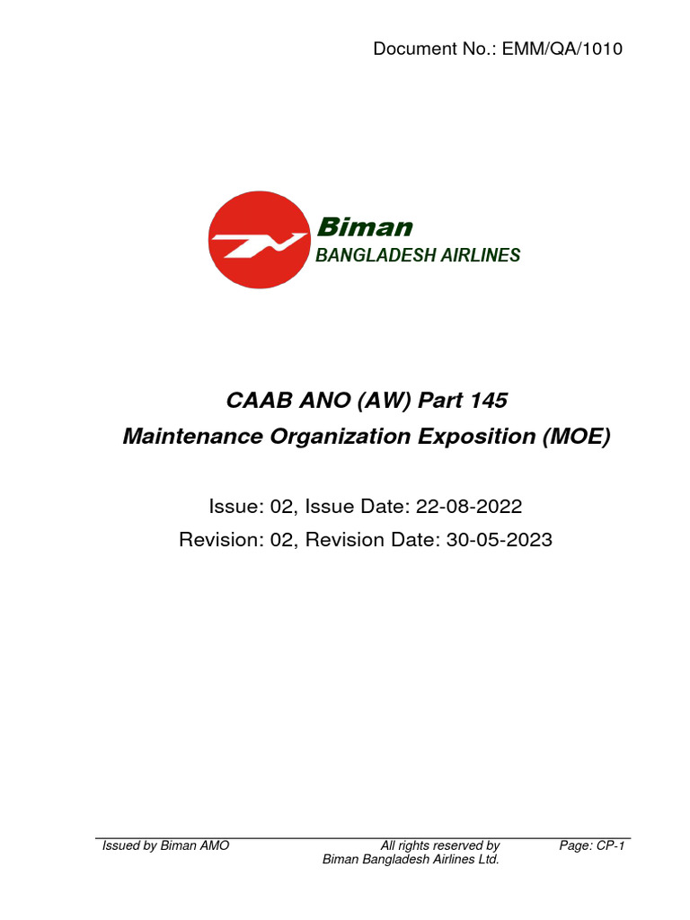 MOE Issue 2 Rev 02 DT 30-05-2023 - Compressed | Download Free PDF | Audit | Aviation