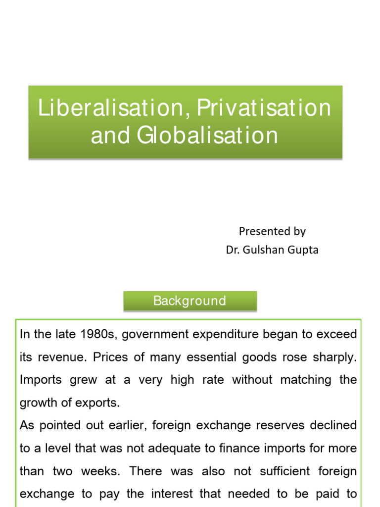 Liberalisation, Privatisation and Globalisation | PDF | Outsourcing | Privatization