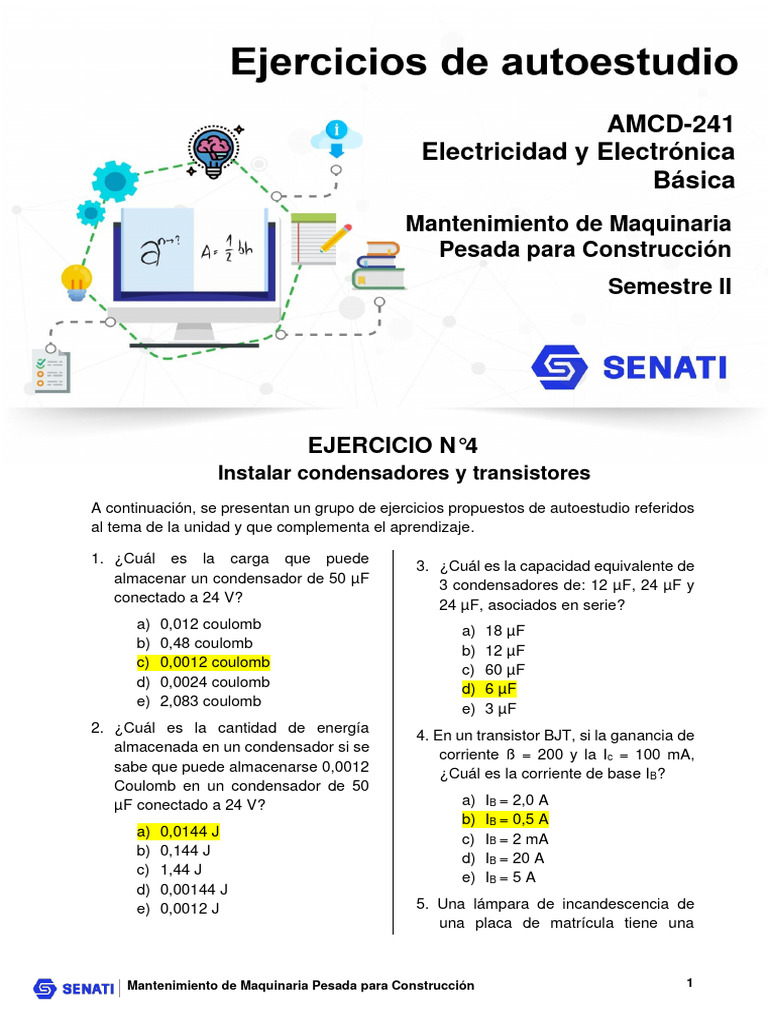 Amcd Amcd-241 Ejercicio T004 | PDF | Condensador | Ciencia de los ...