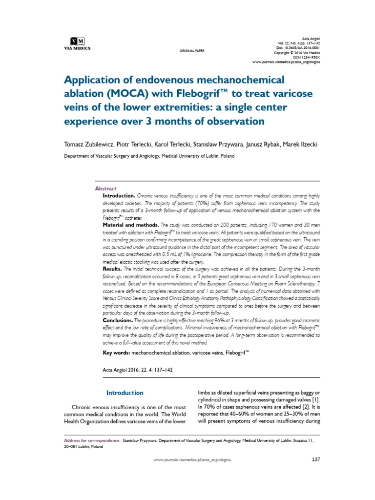 Https:grupologsa - Eu:wp-Content:uploads:2023:01:01 AA 2016 4 Zubilewicz | PDF | Varicose Veins ...