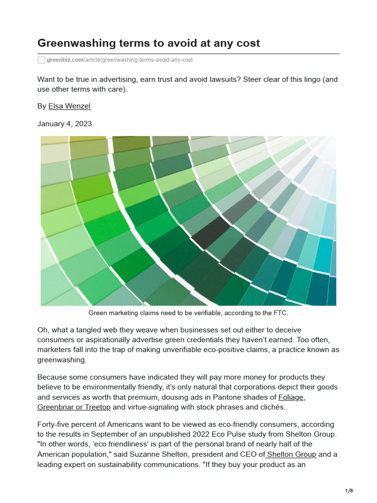 Greenwashing Terms To Avoid at Any Cost | PDF | Chlorofluorocarbon ...