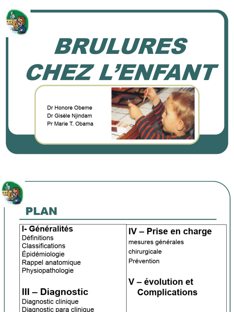 Brûlures chez l'enfant : évaluation et soins | PDF | Brûlure | Physiologie