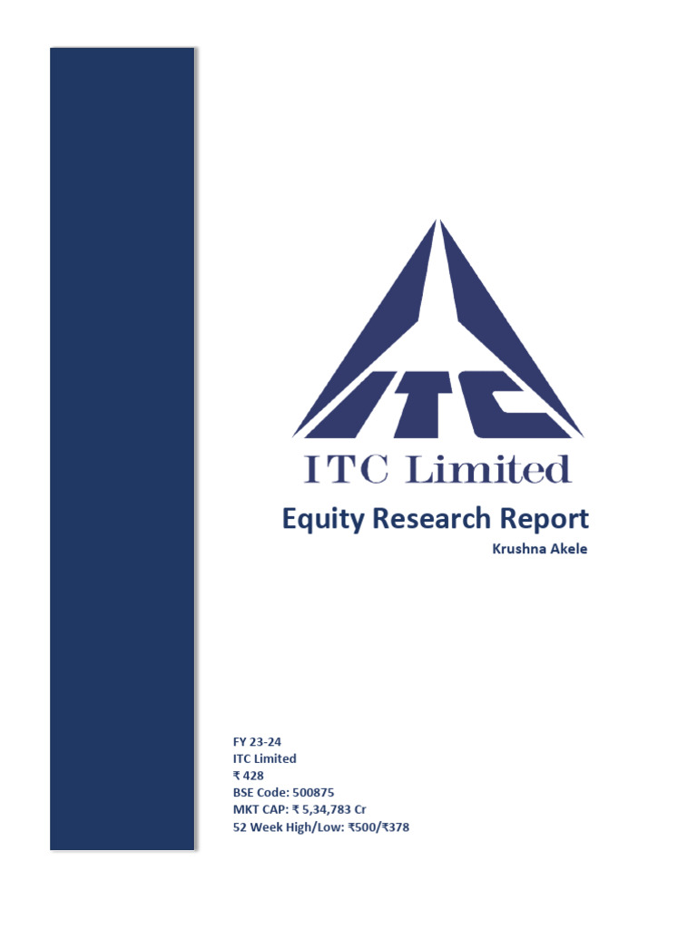 Equity Research Report - ITC | PDF | Return On Equity | Leverage (Finance)