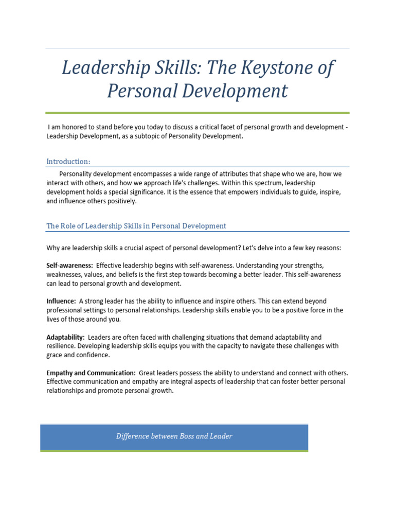 Leadership Skills | PDF | Leadership | Personal Development