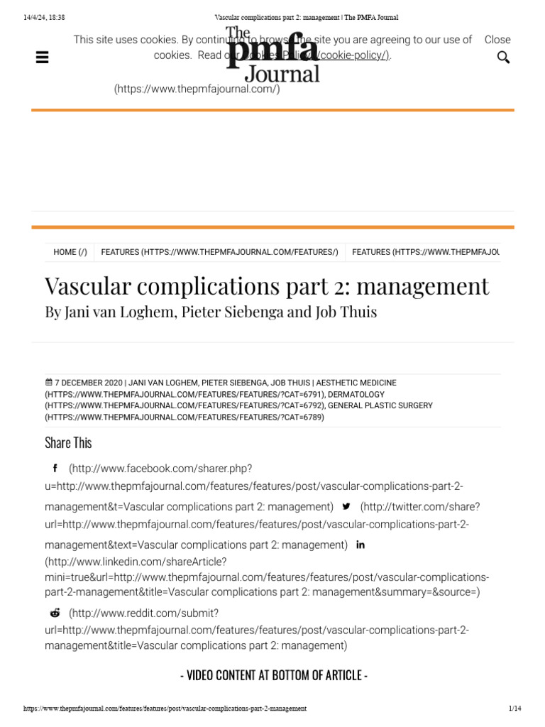 Vascular Complications Part 2 - Management by Jani Van Loghem | PDF ...