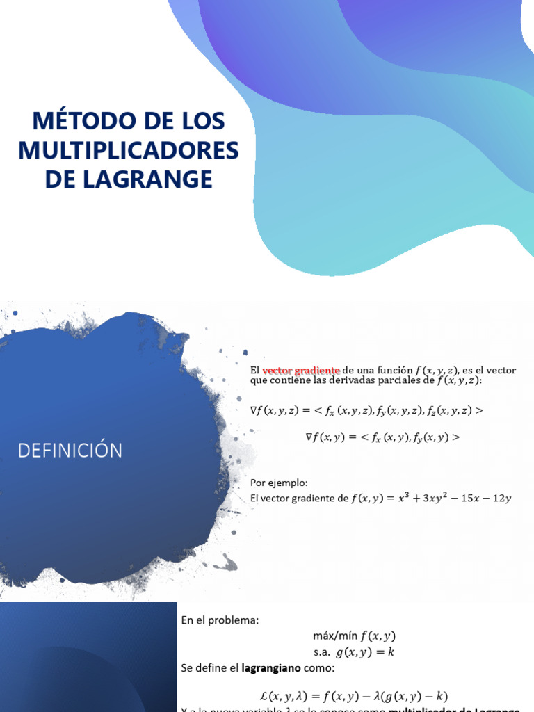 Multiplicadores de Lagrange | PDF | Matemáticas | Matemáticas Aplicadas