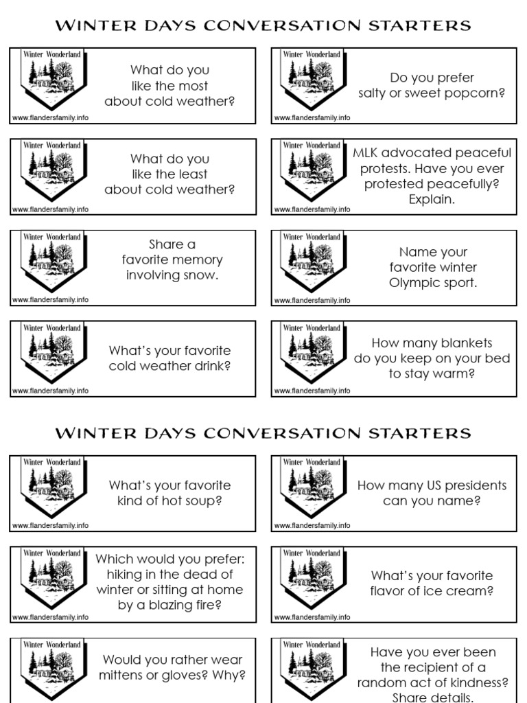 Conversation-Starters-Winter-Days | PDF