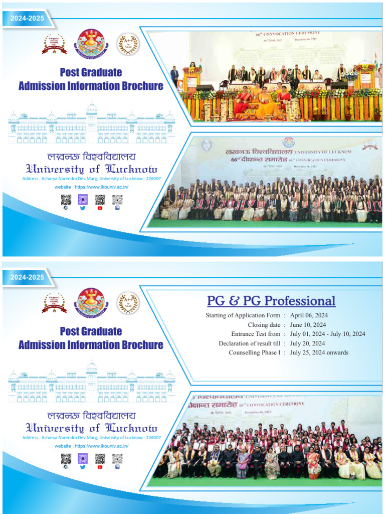 PG Admission Brochure 2024 25 | PDF