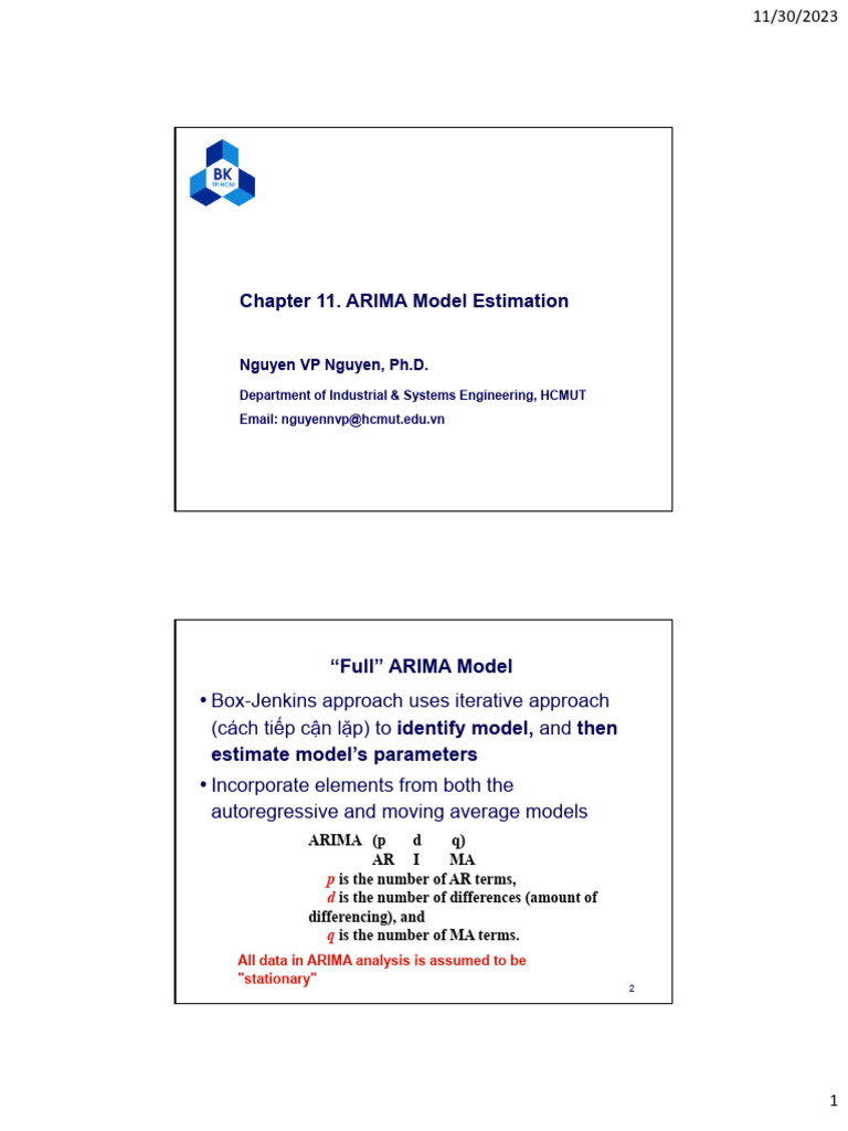 Chapter 12 Part 2 - Arima Model Estimation - 2023 | PDF ...