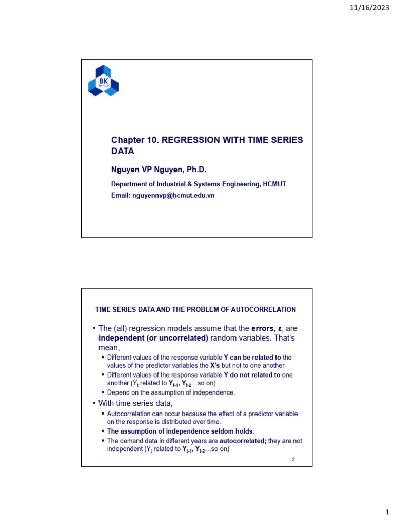Time Series Regression Insights Pdf Autocorrelation Regression