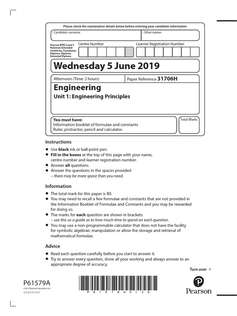 June 2019 BTEC Engineering | PDF | Electrical Network | Electrical ...