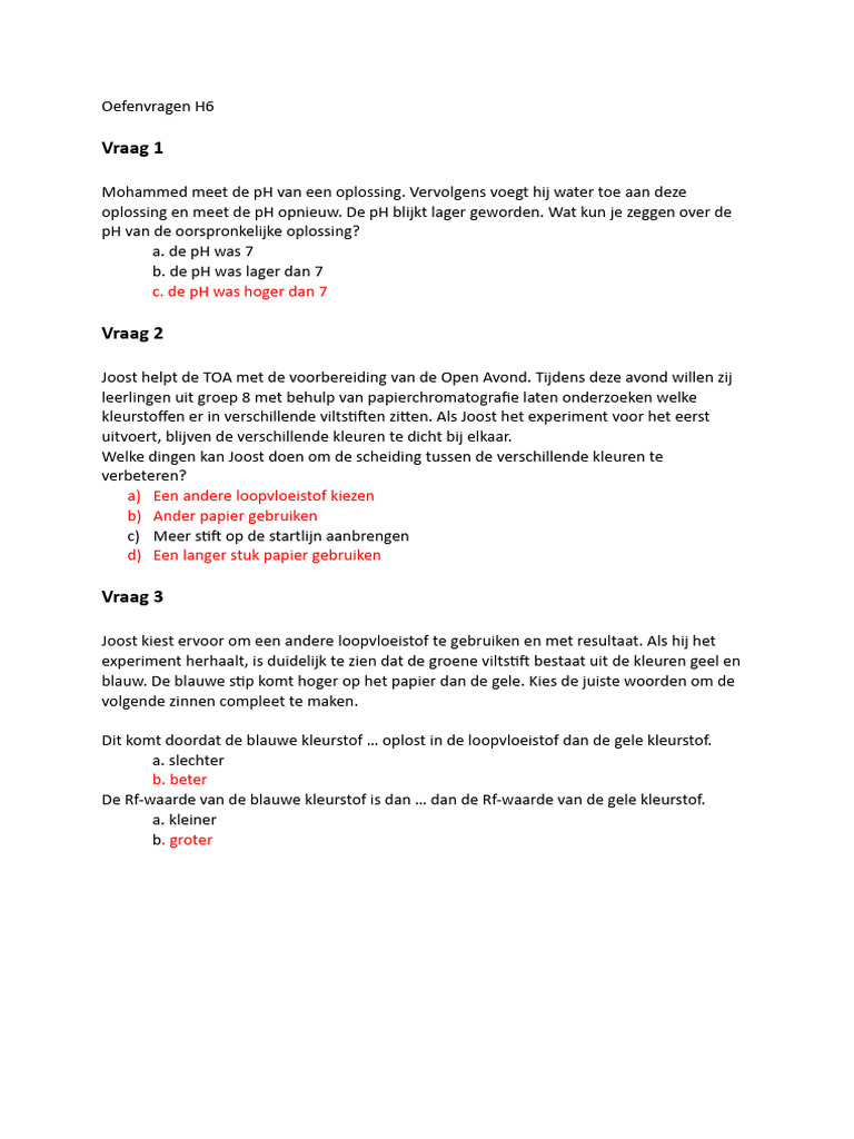 Oefenvragen H6 Pdf