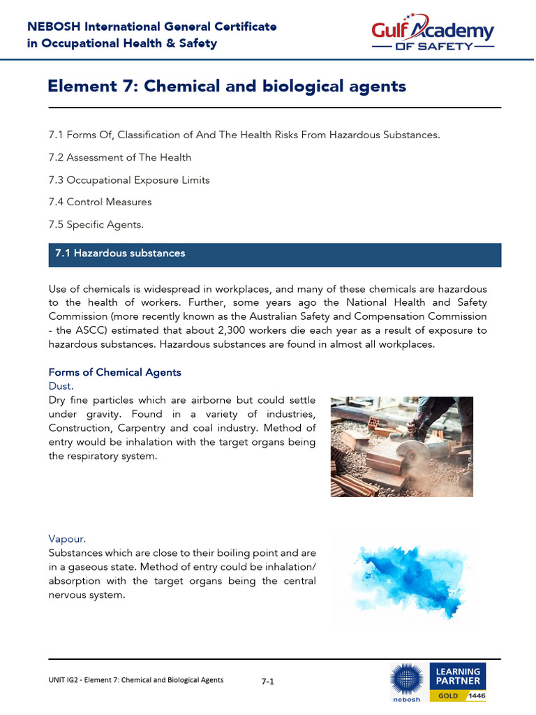 Element 7- Chemical and Biological Agents | PDF | Respiratory Tract ...
