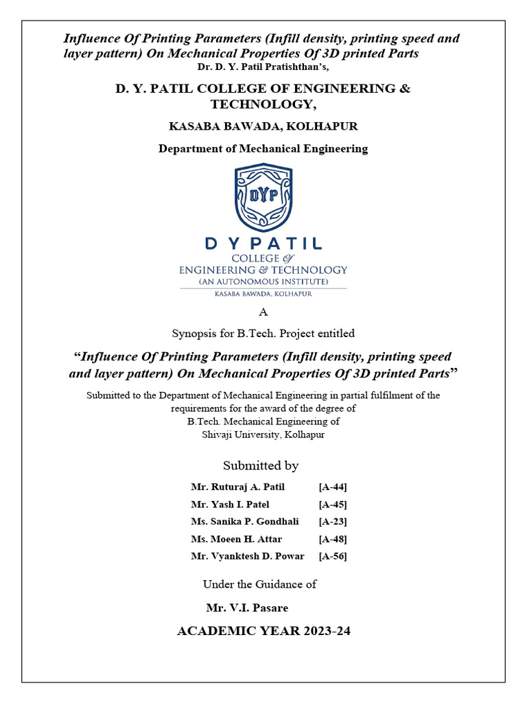 3D Printed PLA Analysis | PDF