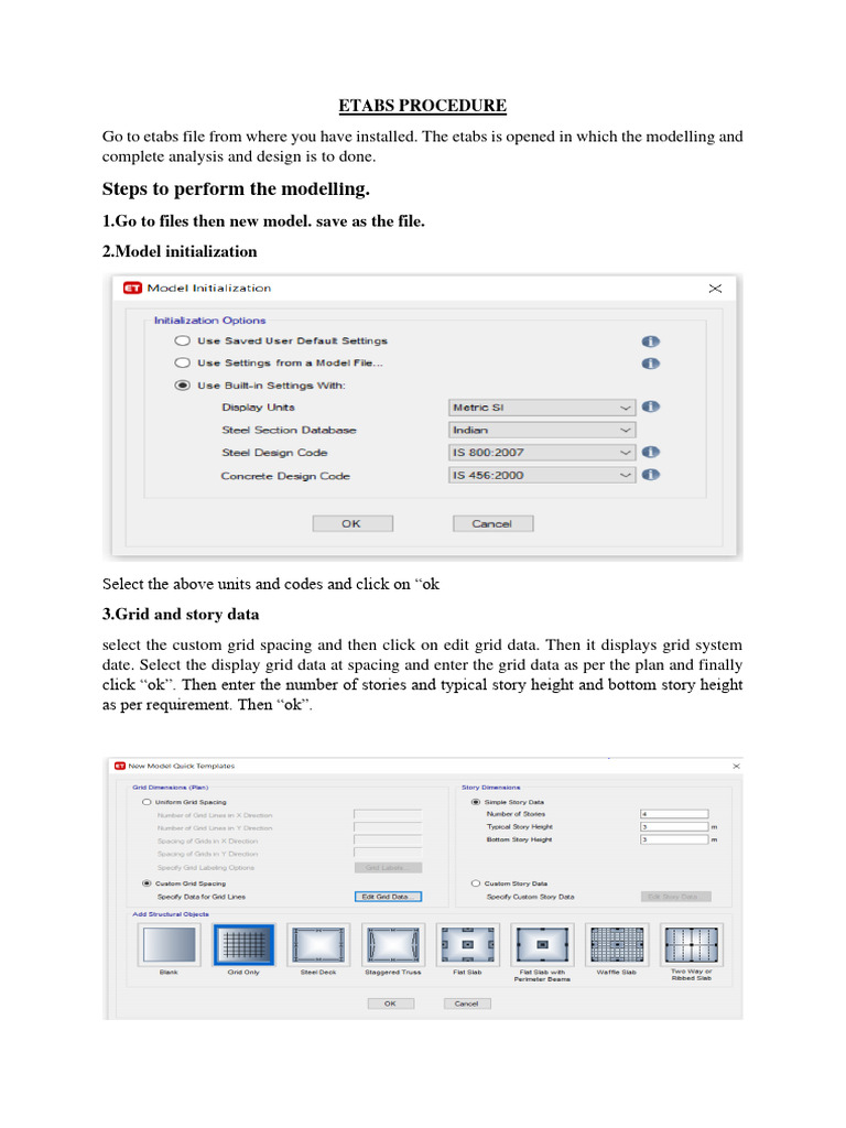 Etabs Procedure | PDF | Beam (Structure) | Function (Mathematics)