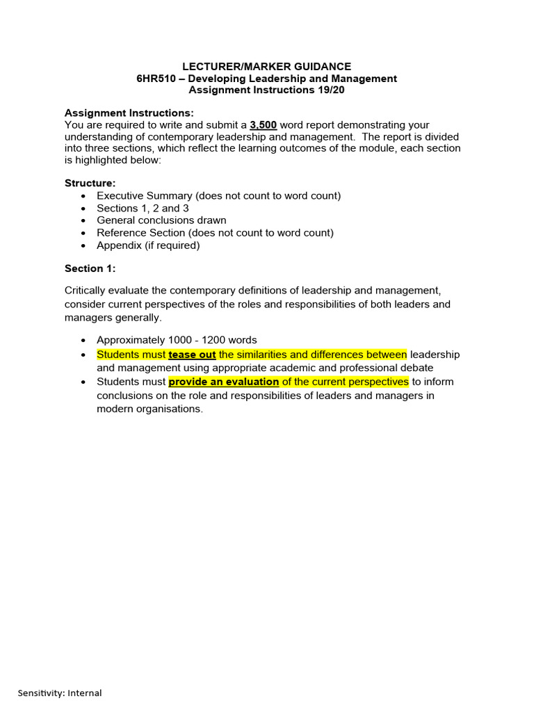 6HR510 Assignment Guidance | PDF | Leadership | Transformational Leadership