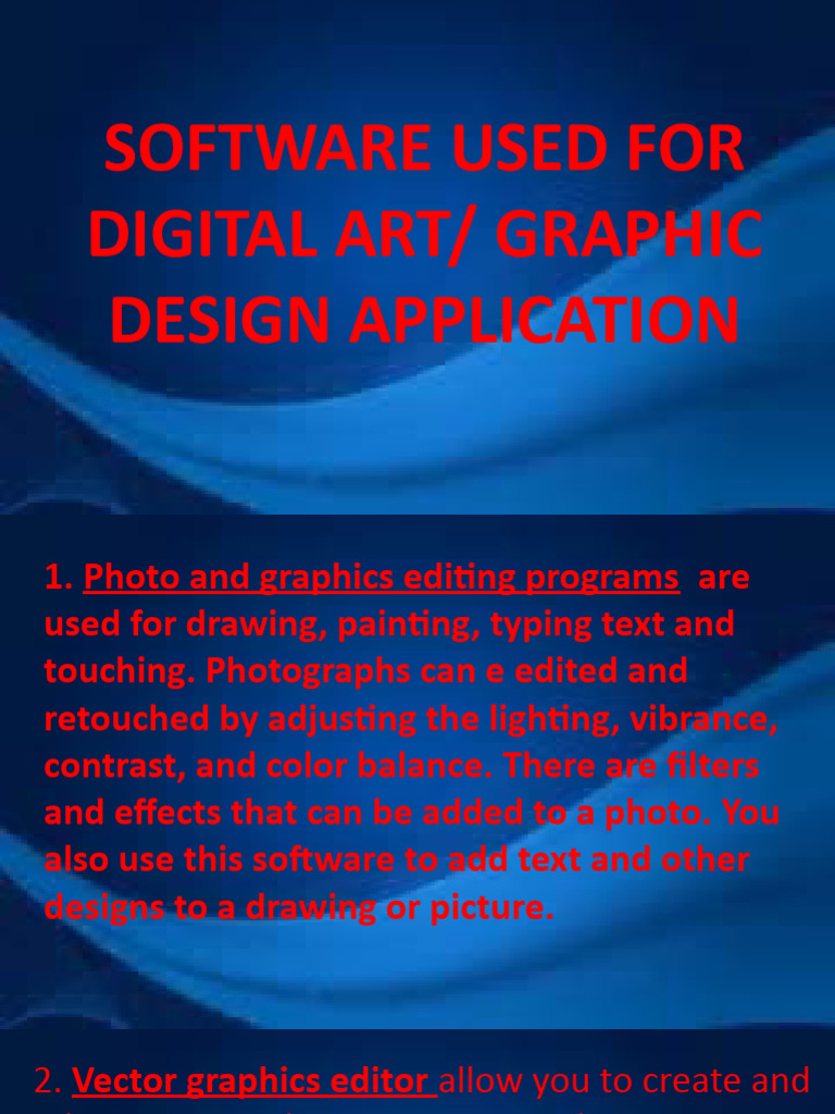 TLE 6 PPT Q4 - Software Used For Digital Art Graphic Design Application | PDF | 3 D Computer ...
