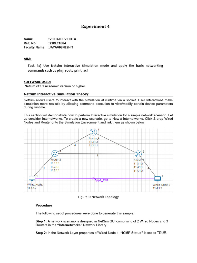 Expt 4a | PDF | Computer Network | Internet Protocols