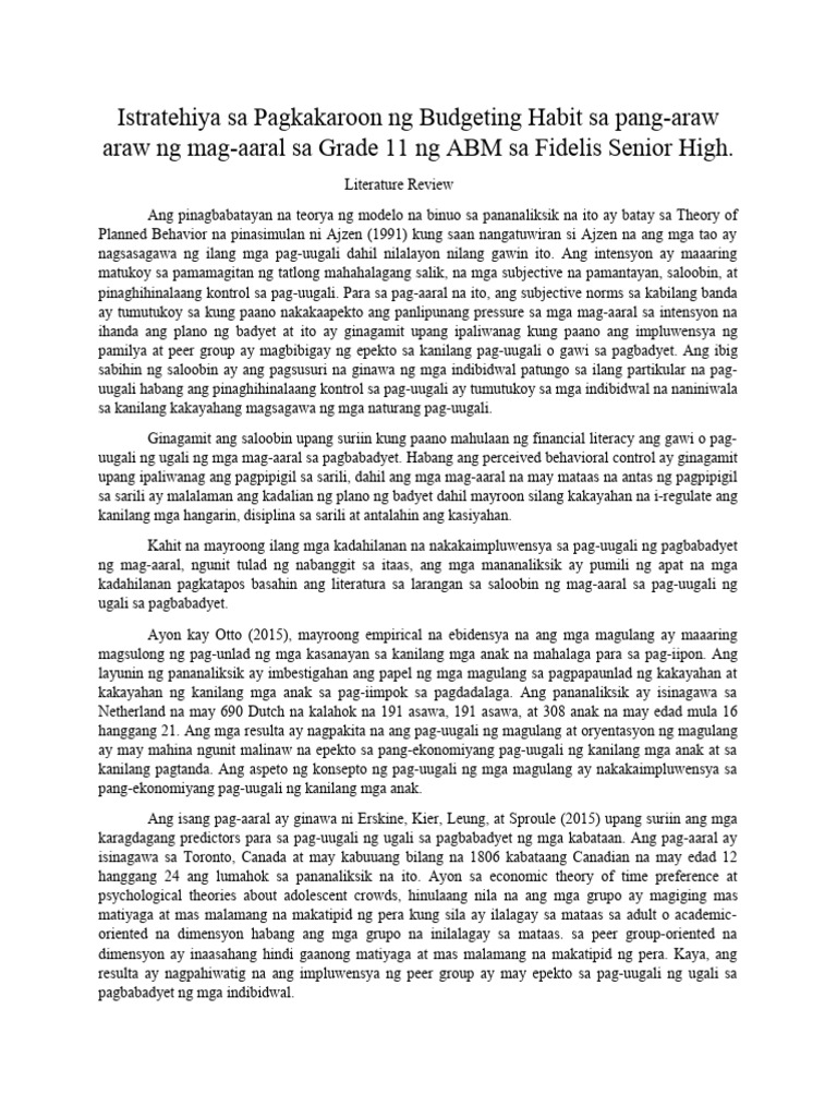 Istratehiya Sa Pagkakaroon NG Budgeting Habit Sa Pang-Araw Araw NG Mag ...