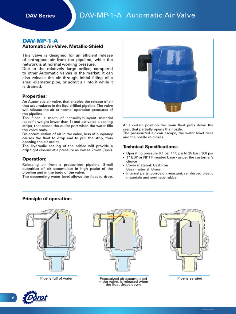 DAV MP 1 A Engineering Data Eng | PDF | Valve | Buoyancy
