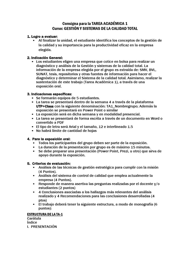 Consigna GyS-CT - TA1 - 2024-1 | PDF | Business