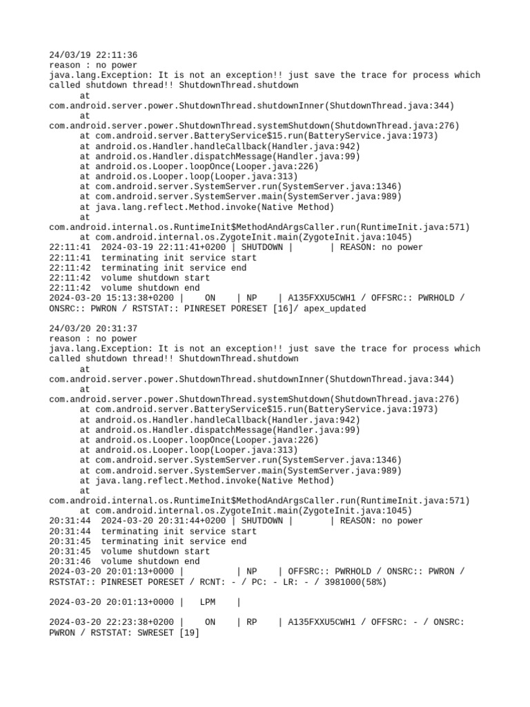 Power Off Reset Reason Backup | PDF | Java (Programming Language) | Computer Science