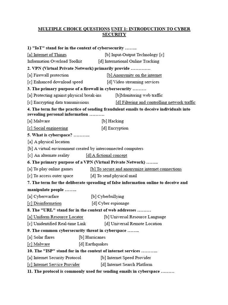 V Sem NEP Cyber Security Solved MCQs | PDF | World Wide Web | Internet ...