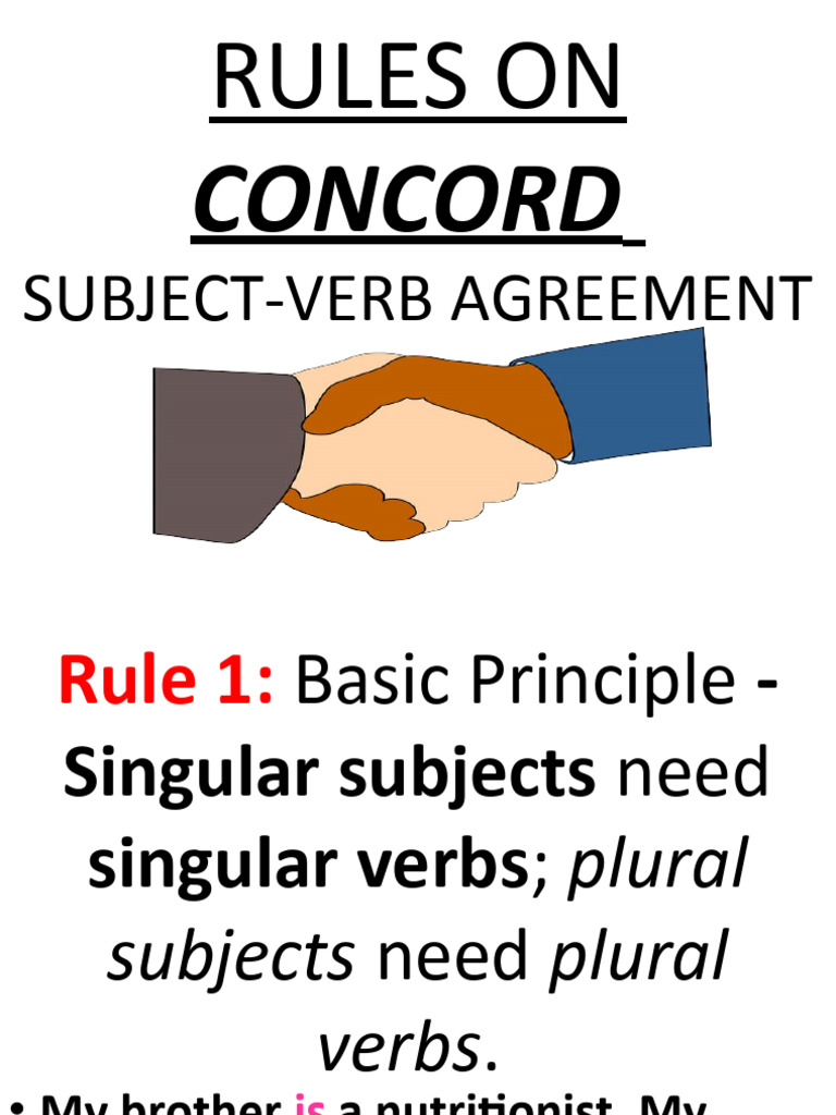 Rules On Concord | PDF | Grammatical Number | Plural
