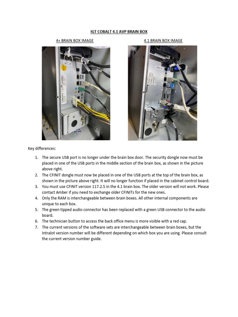IGT Cobalt 4.1 Brain Box Updates | PDF