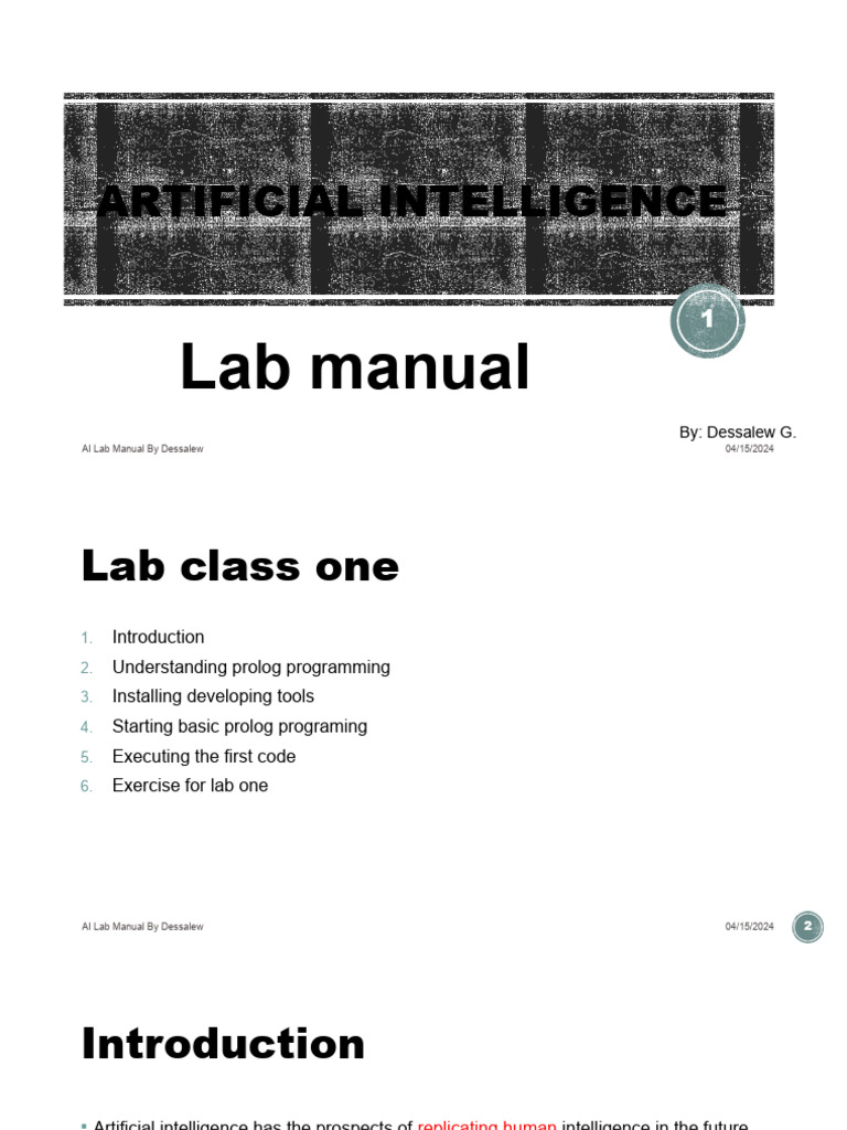 AI Lab Manual Dessalew | PDF | Artificial Intelligence | Intelligence (AI) & Semantics