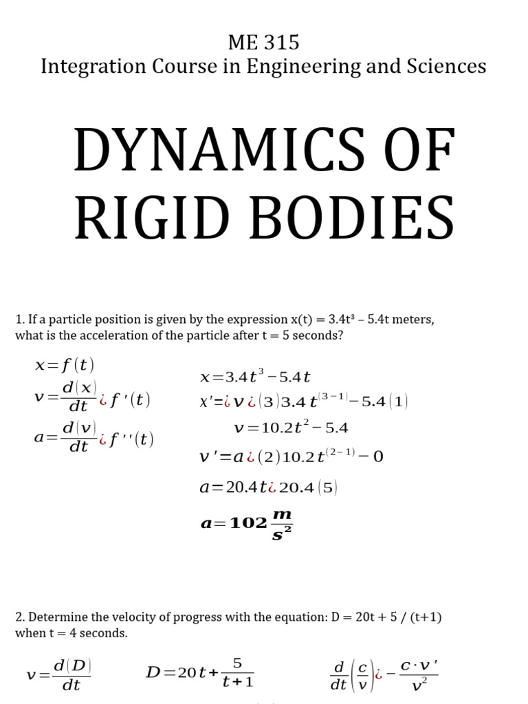 Dynamics of Rigid Bodies 2 | PDF | Acceleration | Classical Mechanics