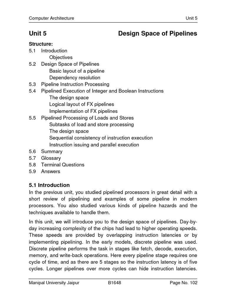 Unit 05 Design Space of Pipelines | PDF | Central Processing Unit | Parallel Computing