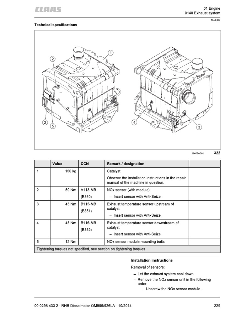NOX Sensor Location 926LA | PDF