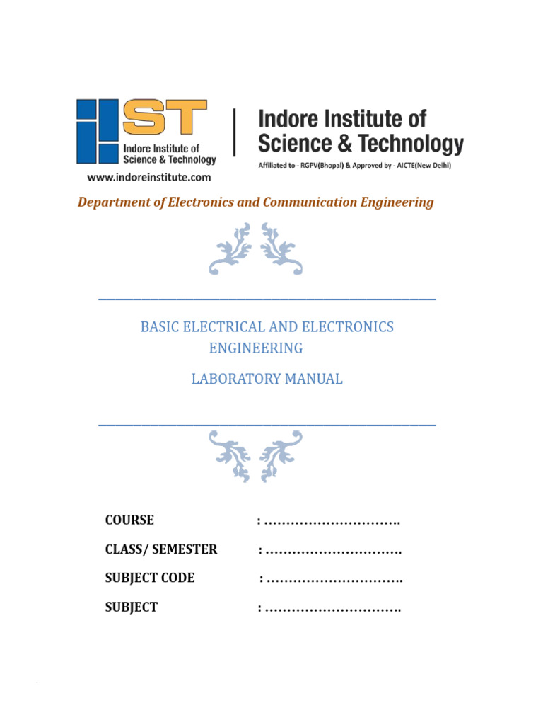BEEE Lab Manual: Experiments & Procedures | PDF | P–N Junction | Diode