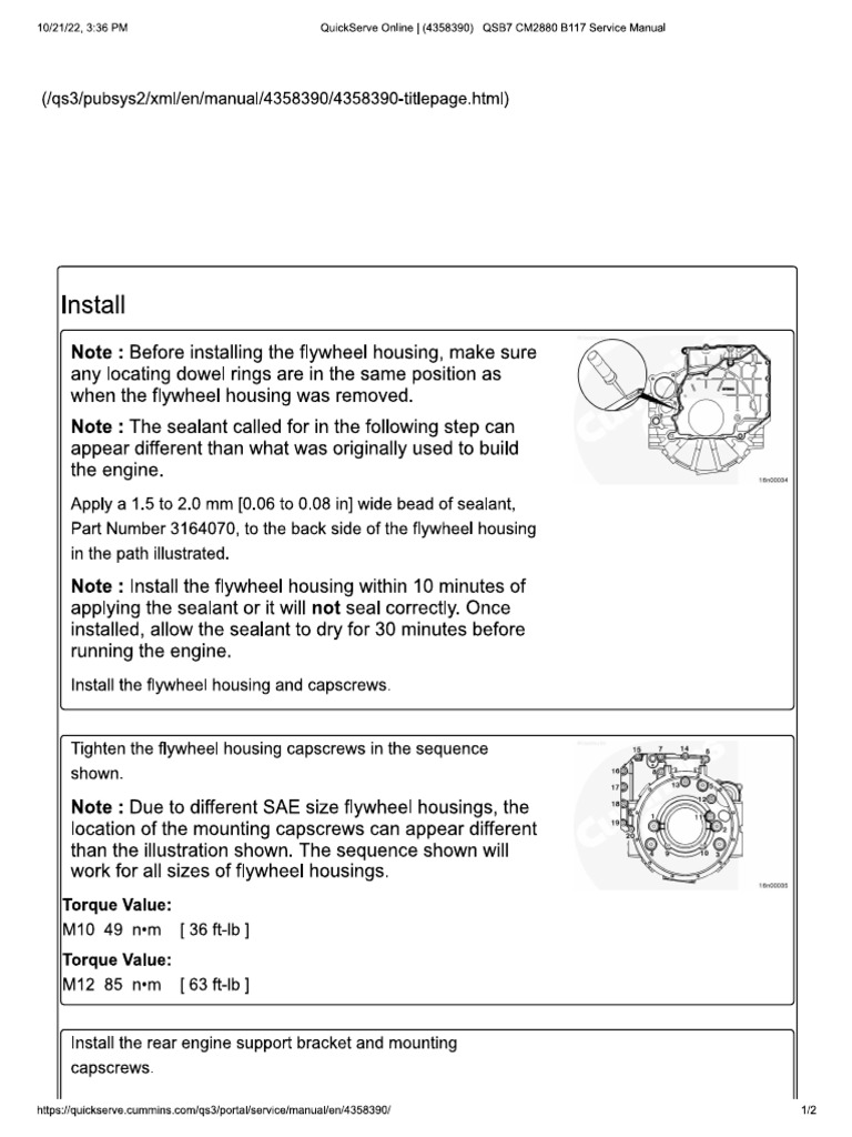 ISX15 Flywheel Housing Install | PDF