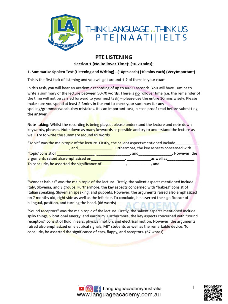 Listening Template | PDF | Word | Verb