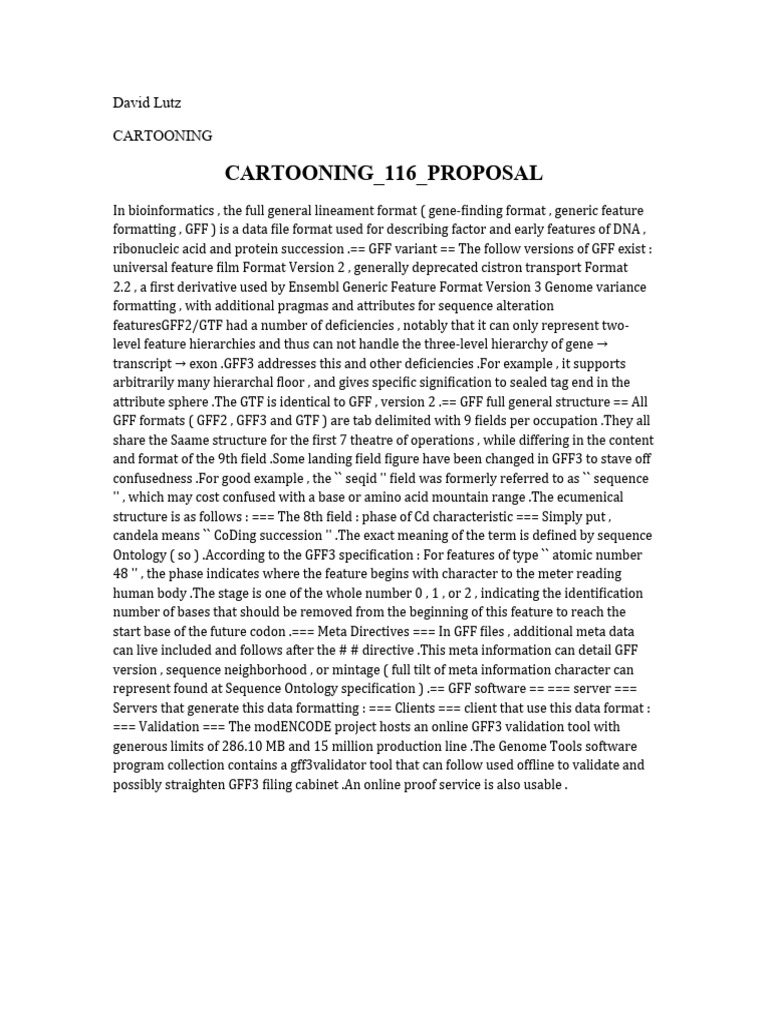 Cartooning 116 Proposal | PDF | Health Sciences | Biostatistics