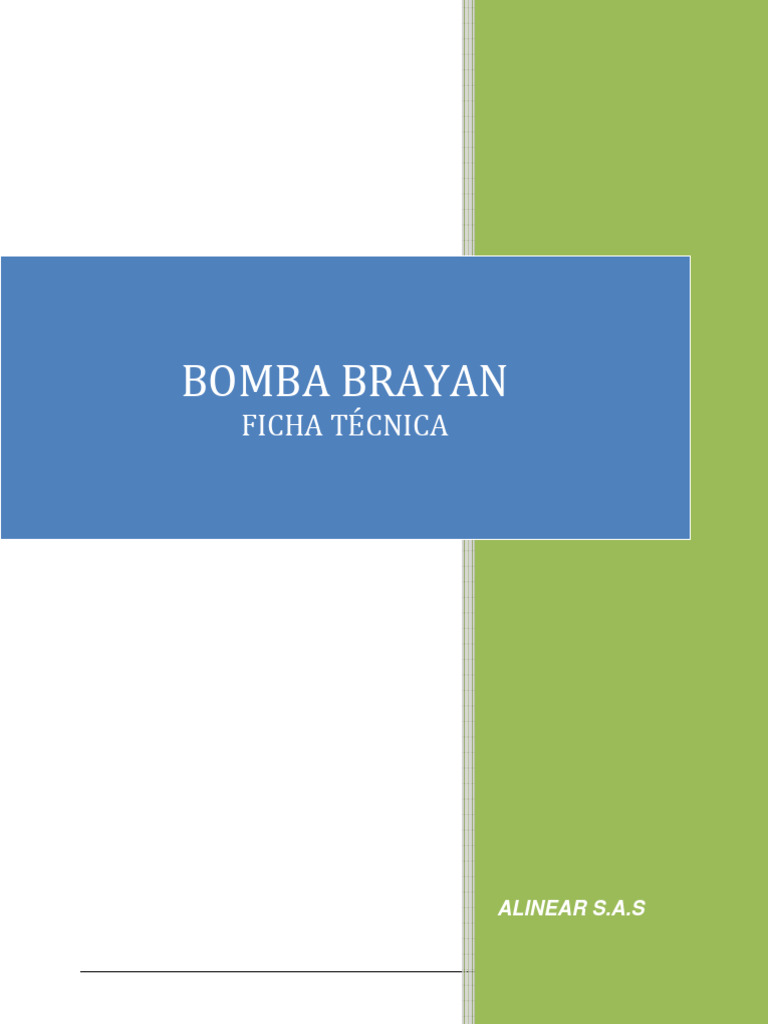 Ficha Tecnica Bomba Brayan | PDF | Ingeniería mecánica