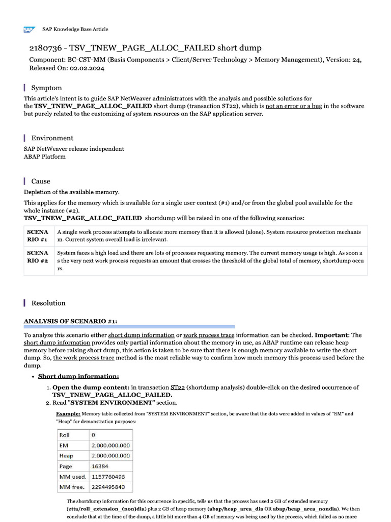 TSV Tnew Page Alloc Failed | PDF