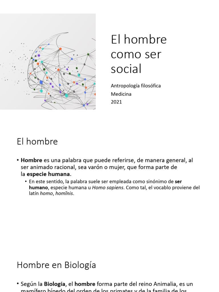 El Hombre: Ser Social y Su Integralidad | PDF | Humano | Homo