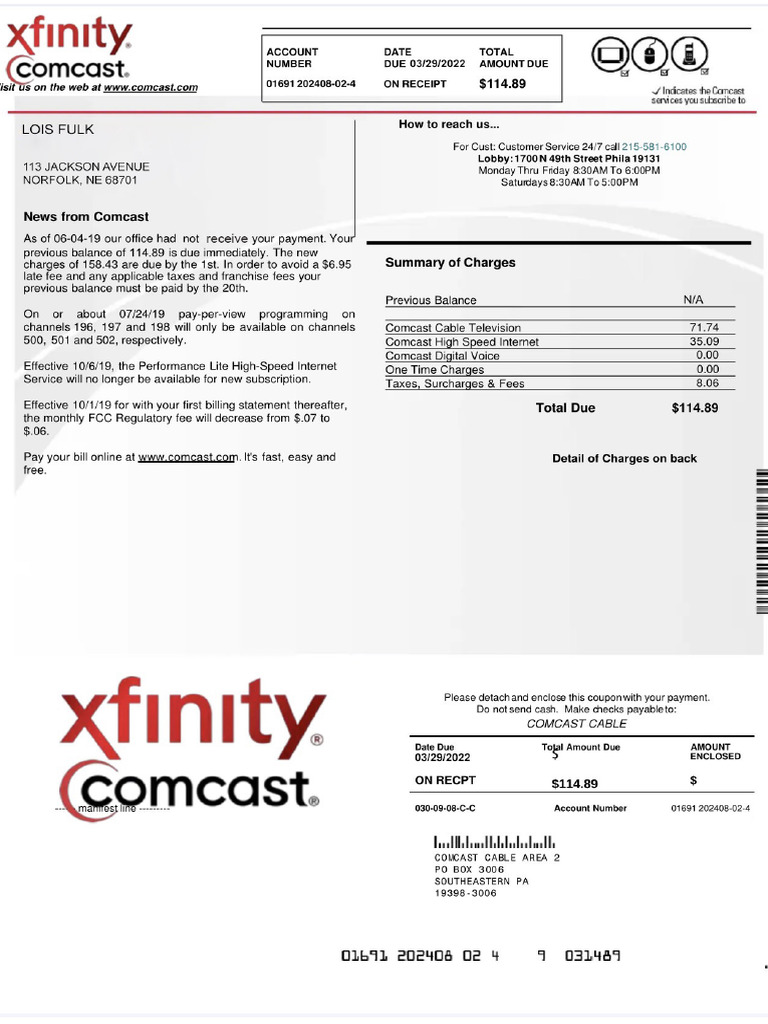 Lois Fulk Utility Bills | PDF