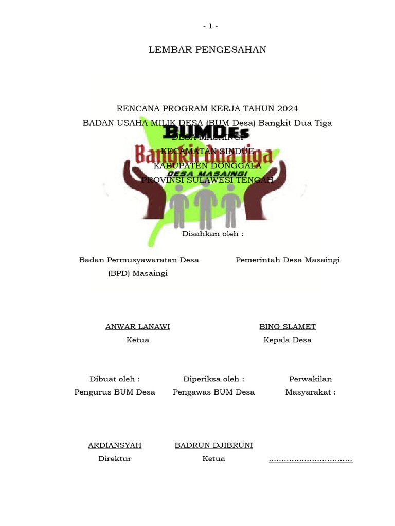 Program Kerja 2024 Bumdesa Baru | PDF