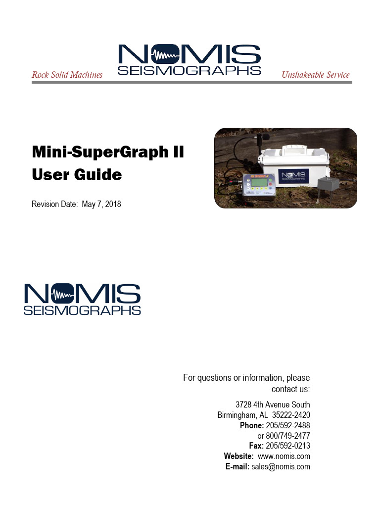 NOMIS Mini-Supergraph-II User Manual | PDF | Usb Flash Drive | Analog To Digital Converter