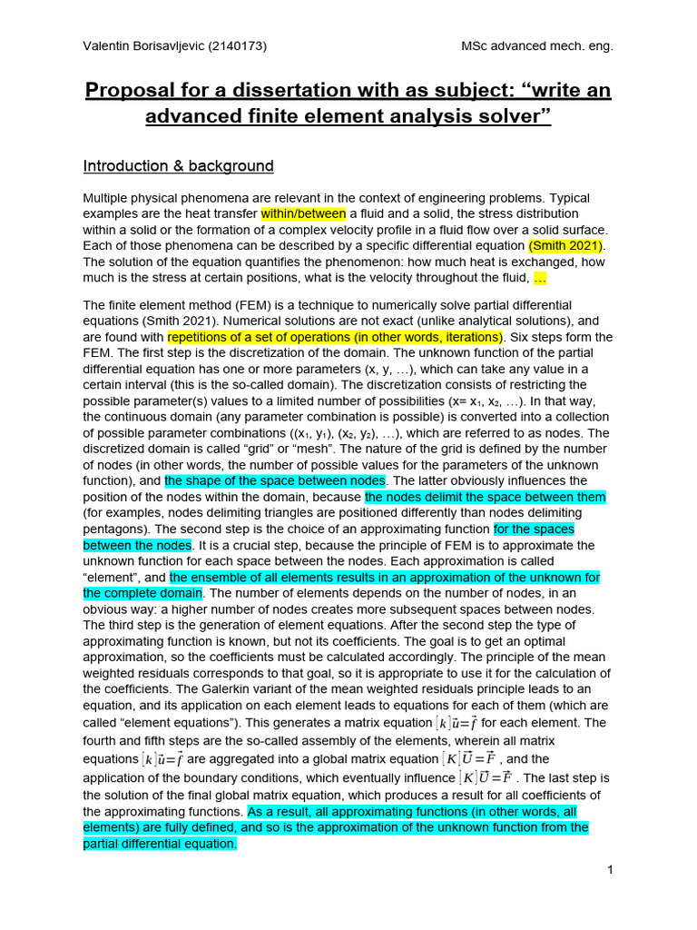 Proposal Dissertation - FEA Code For CFD in MATLAB | PDF | Finite ... Proposal Dissertation - FEA Code For CFD in MATLAB | PDF | Finite ...