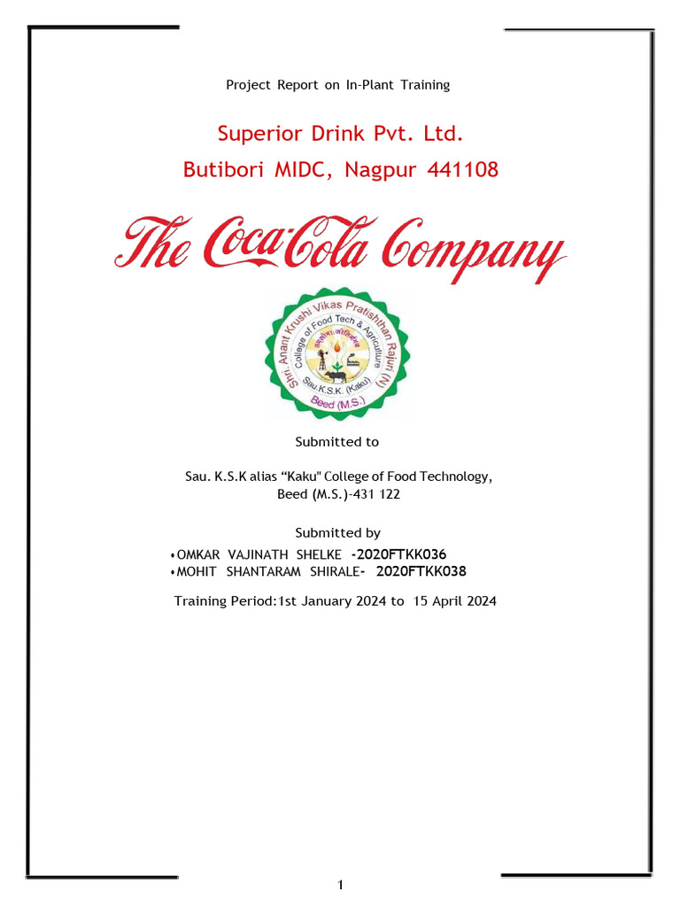 Mohit PDF Coca Cola @123 | PDF | The Coca Cola Company | Coca Cola