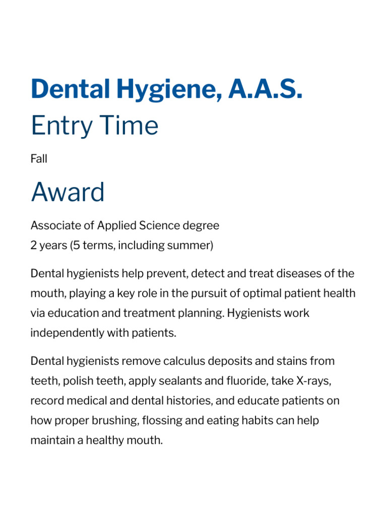Dental Hygiene A | PDF | Dental Hygienist | Oral Hygiene
