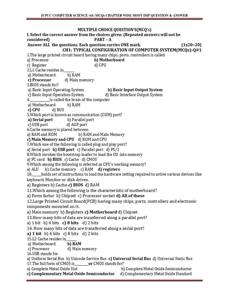 MCQs CS ALL2023-24 | PDF | Programming | Constructor (Object Oriented ... MCQs CS ALL2023-24 | PDF | Programming | Constructor (Object Oriented ...