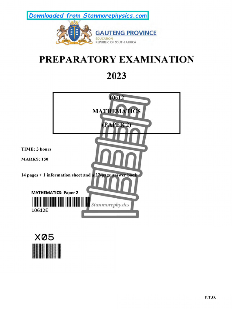 GR 12 Mathematics P2 (English) Question Paper | PDF